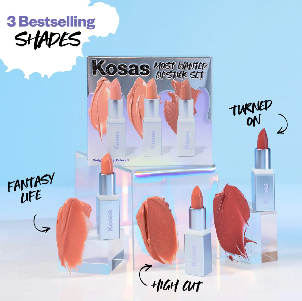Mini Most Wanted Nude Lipstick Set - Kosas. – VAL COSMETICS