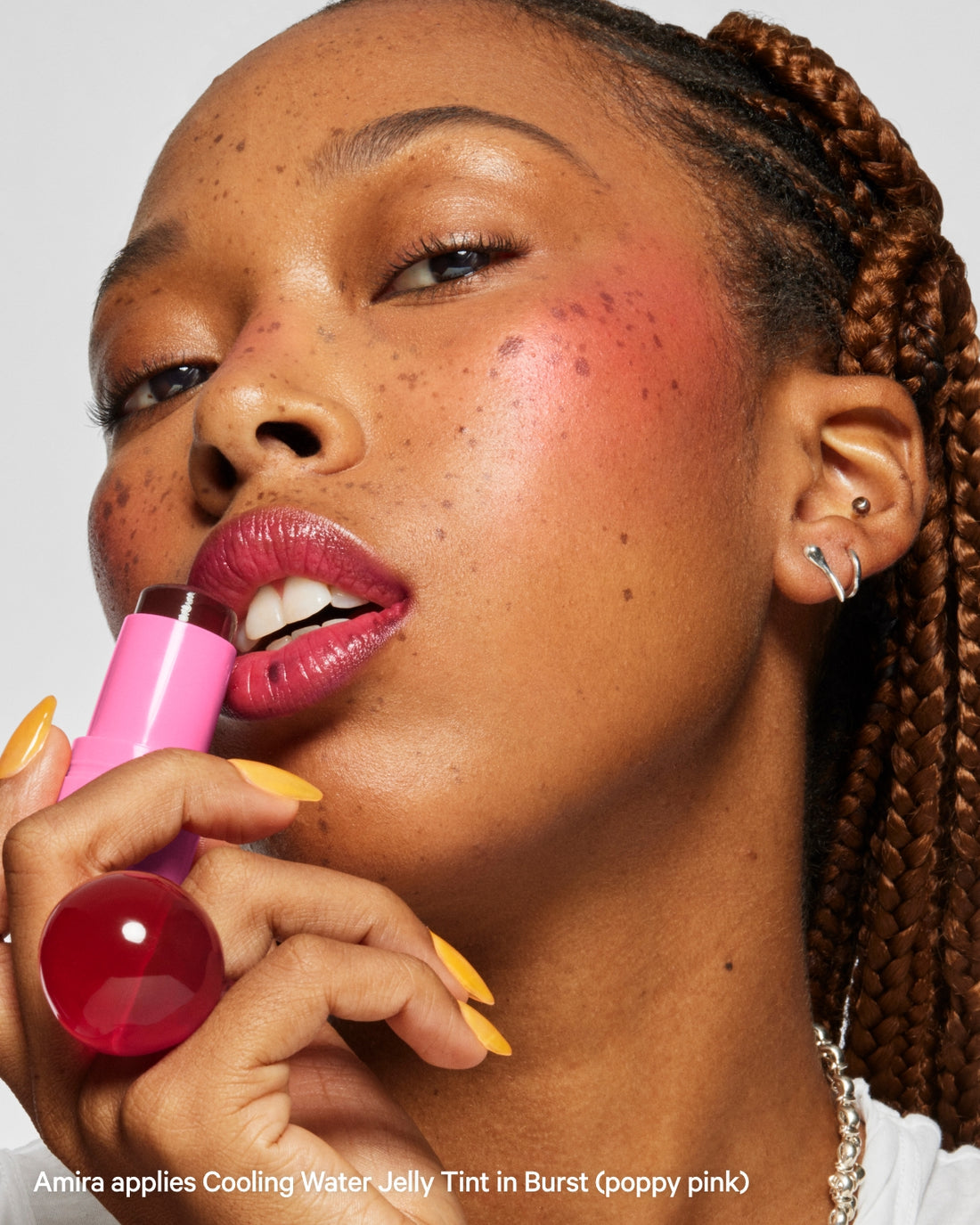 Cooling Water Jelly Tint sheer lip + cheek stain/ Burst- Poppy PInk -M ...