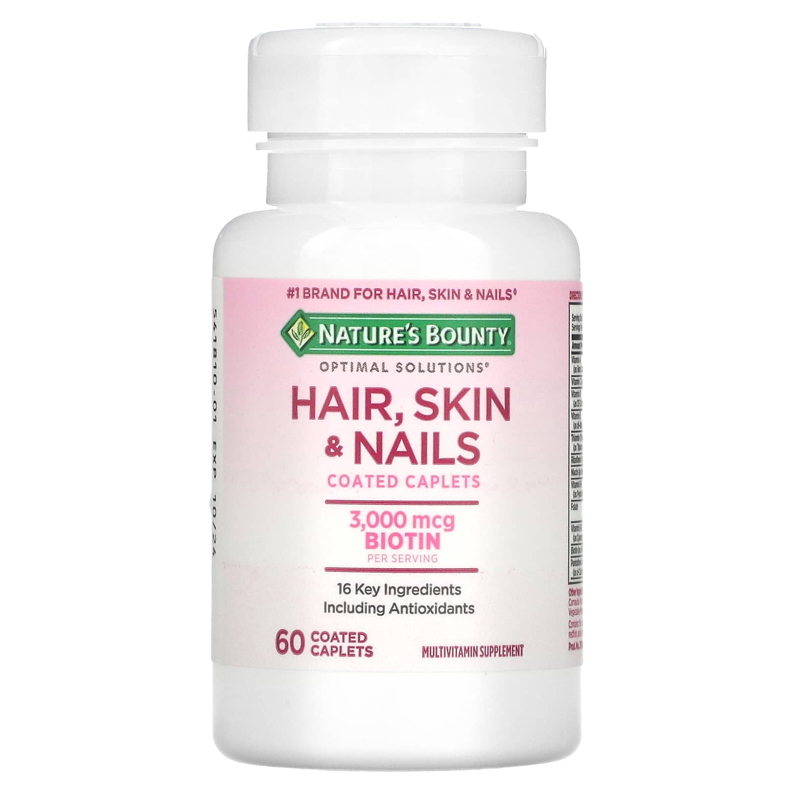 Hair, Skin & Nails / 60 Coated Caplets - Nature's Bounty. – VAL COSMETICS